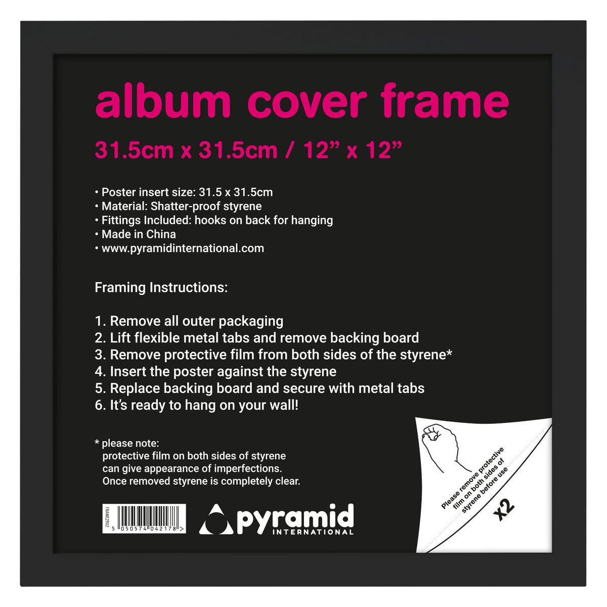 Black Album Cover Frame for 31.5x31.5cm Prints – PyramidShop.com