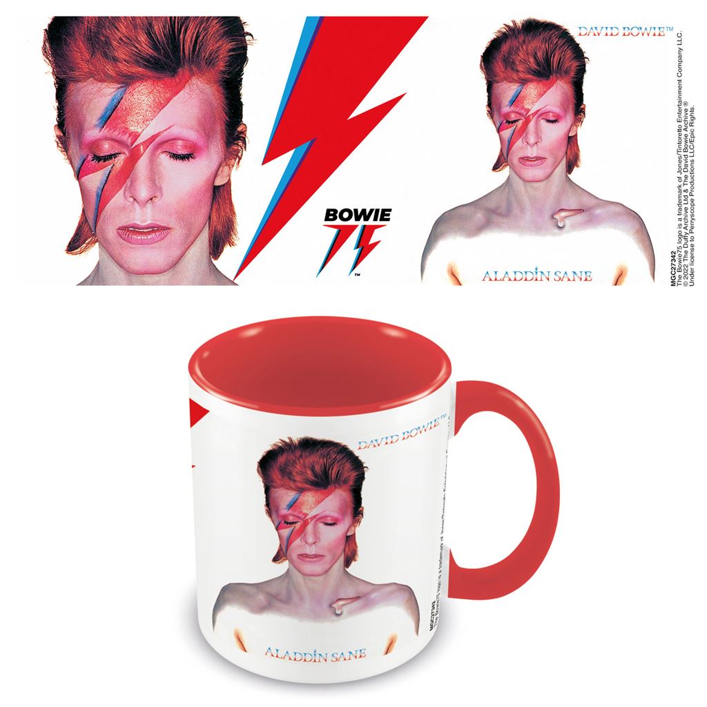 David Bowie (Aladdin Sane) 11oz/315ml Coloured Inner and handle Cerami ...