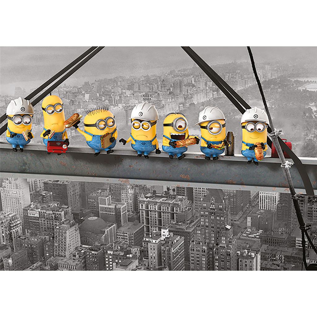 Despicable Me (Minions Lunch On A Skyscraper) 85x120x4cm Stretched Can ...